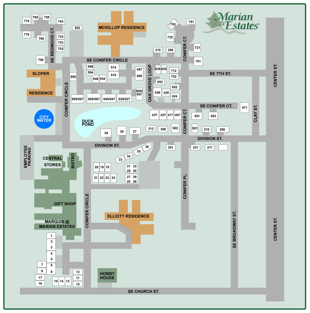 Campus Map - Marian Estates Senior Living - Sublimity, OR